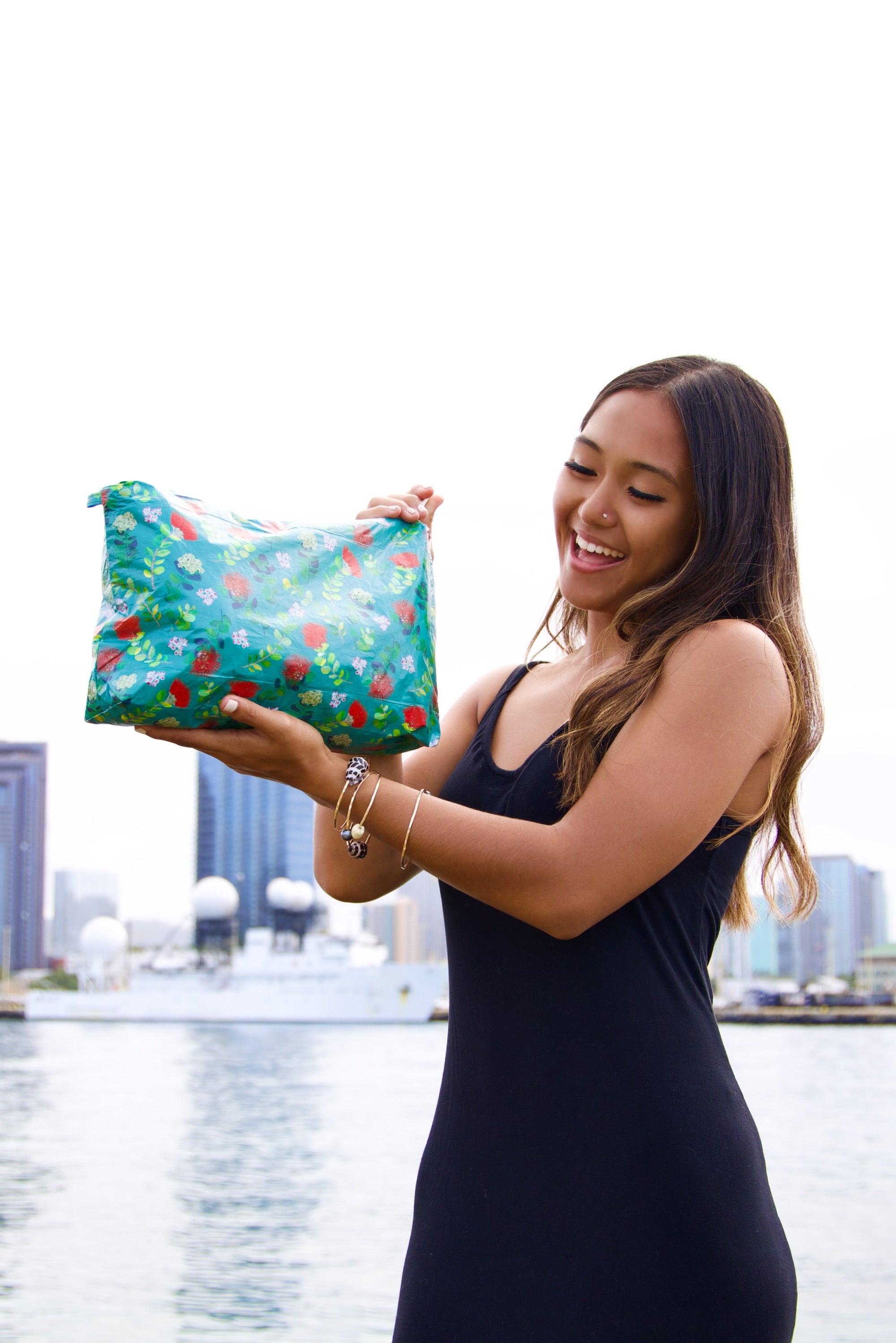 Ohia Lehua Print Pouch | HNL Designs Medium Pouch | Citadine